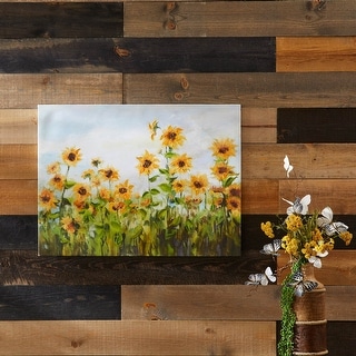 Sunflower Field Canvas Rectangular Wall Art - 31.75" - Bed Bath & Beyond - 43062728